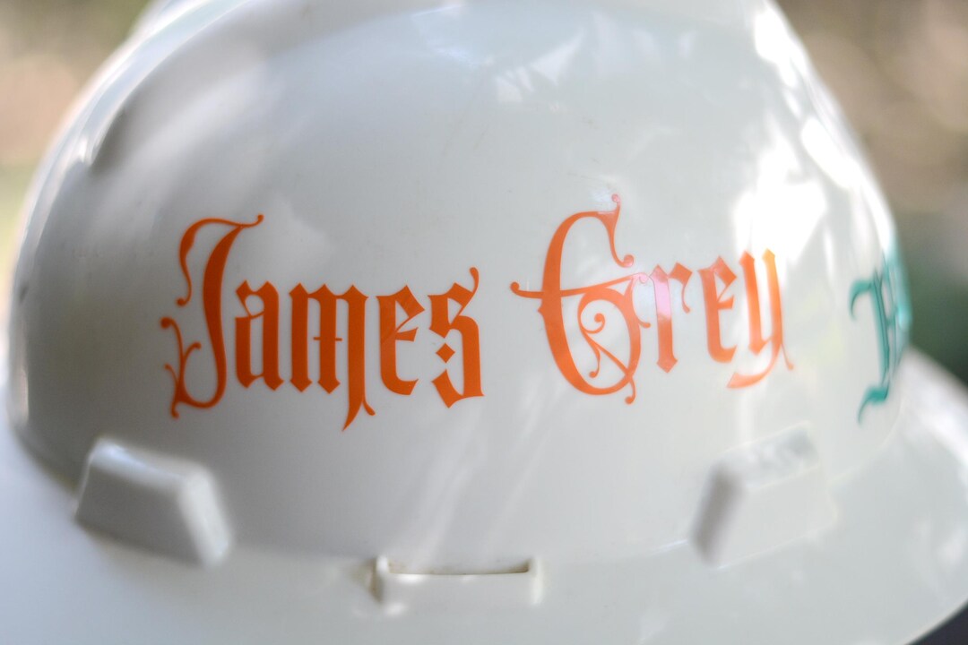 Custom Name Hardhat Decal Sticker Blackletter - Etsy