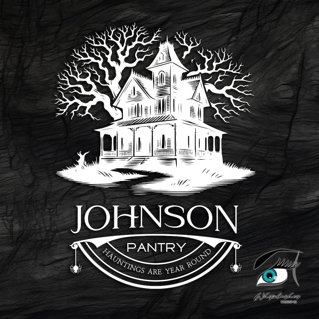 Customizable Pantry Door Decal Sticker Label, Haunted House, Year Round ...