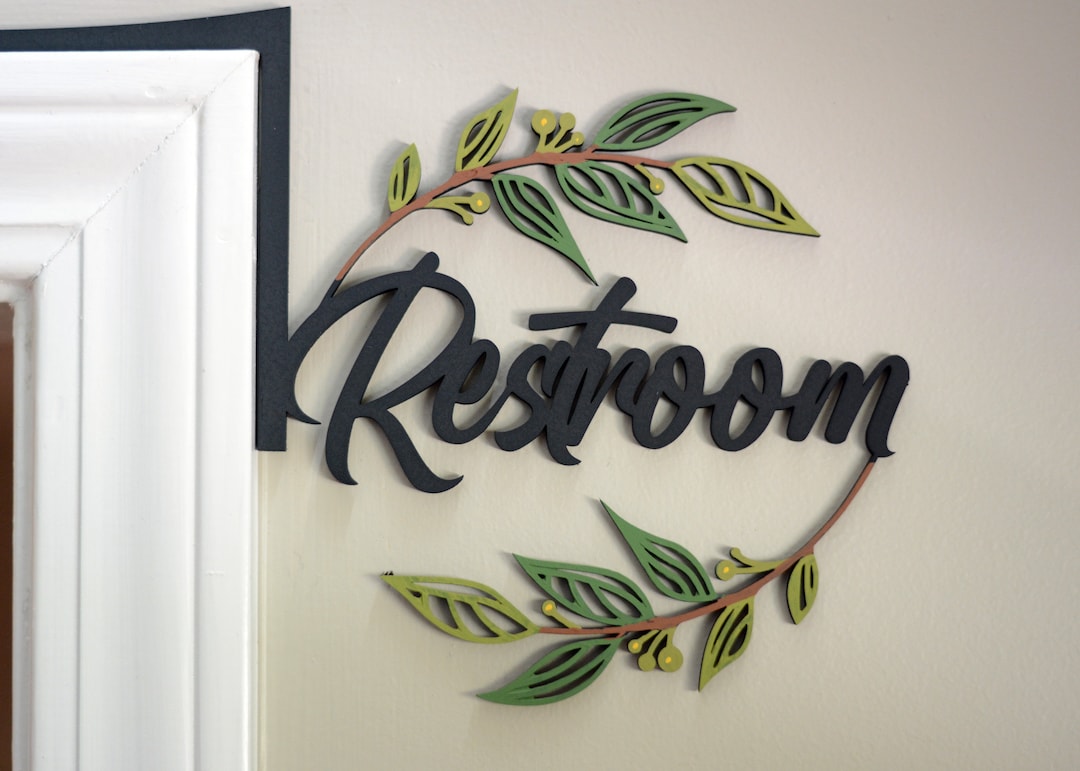 Bathroom Door Sign Door Topper restroom Colorful - Etsy UK