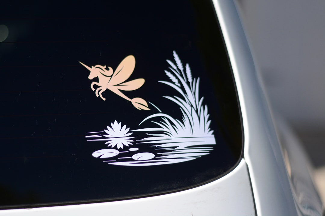 Unicorn Dragonfly Car Decal Sticker, Holographic, Iridescent - Etsy
