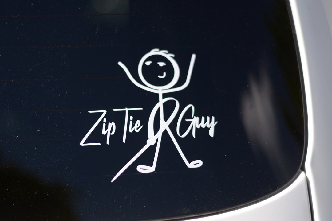 Zip Tie Guy Car Truck Window Hardhat Decal Sticker, Zip Tie Certified ...