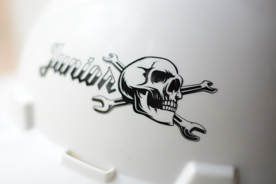 Custom Name Skull Hardhat Decal Sticker - Etsy