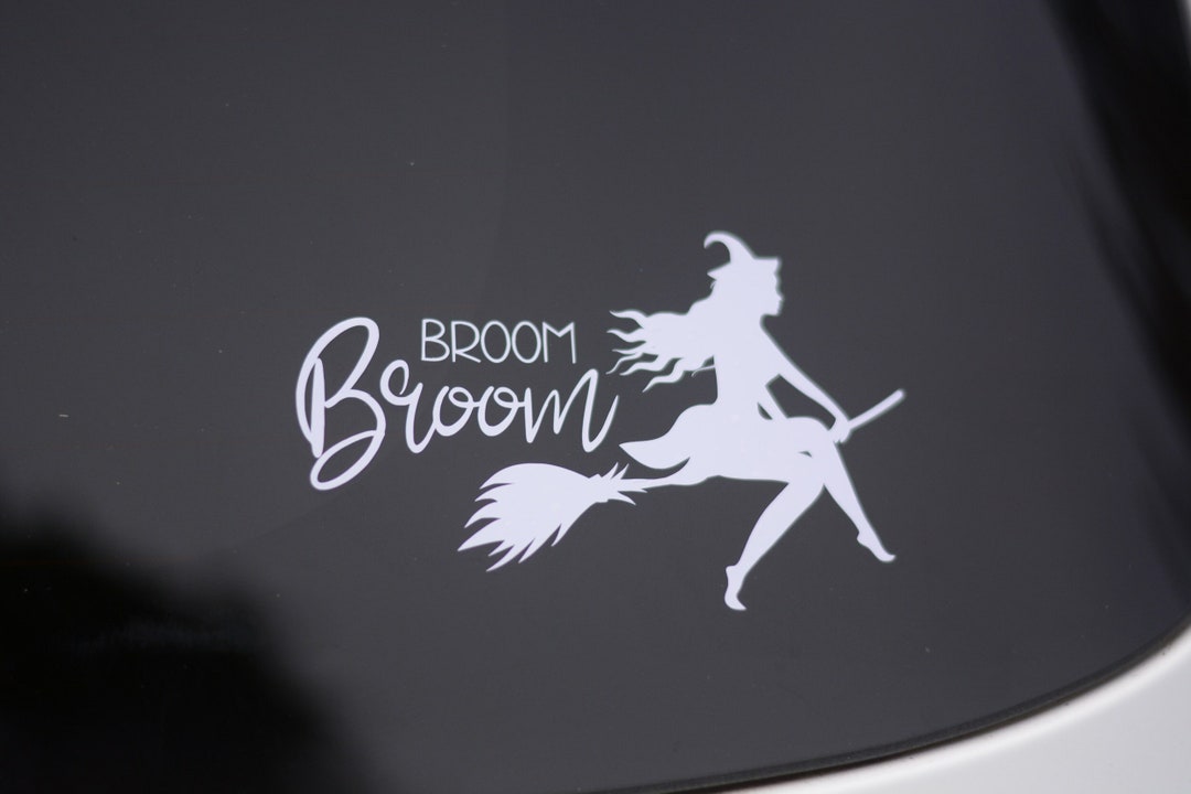 Broom Broom Witch on a Broom Car Truck Decal Sticker - Etsy