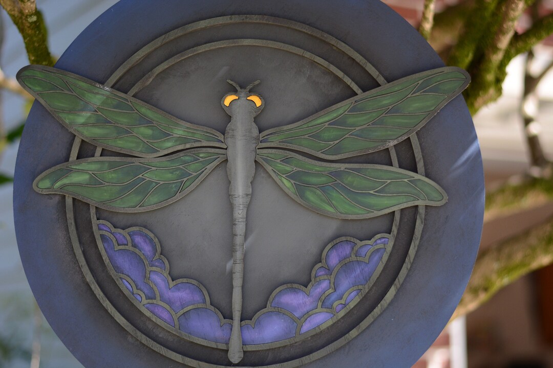 Dragonfly Door Hanger, Wall Hanging, Purple, Green, Blue - Etsy
