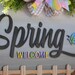 Welcome Spring Round Wood Front Door, Porch, Patio, Door Hanger Wreath ...