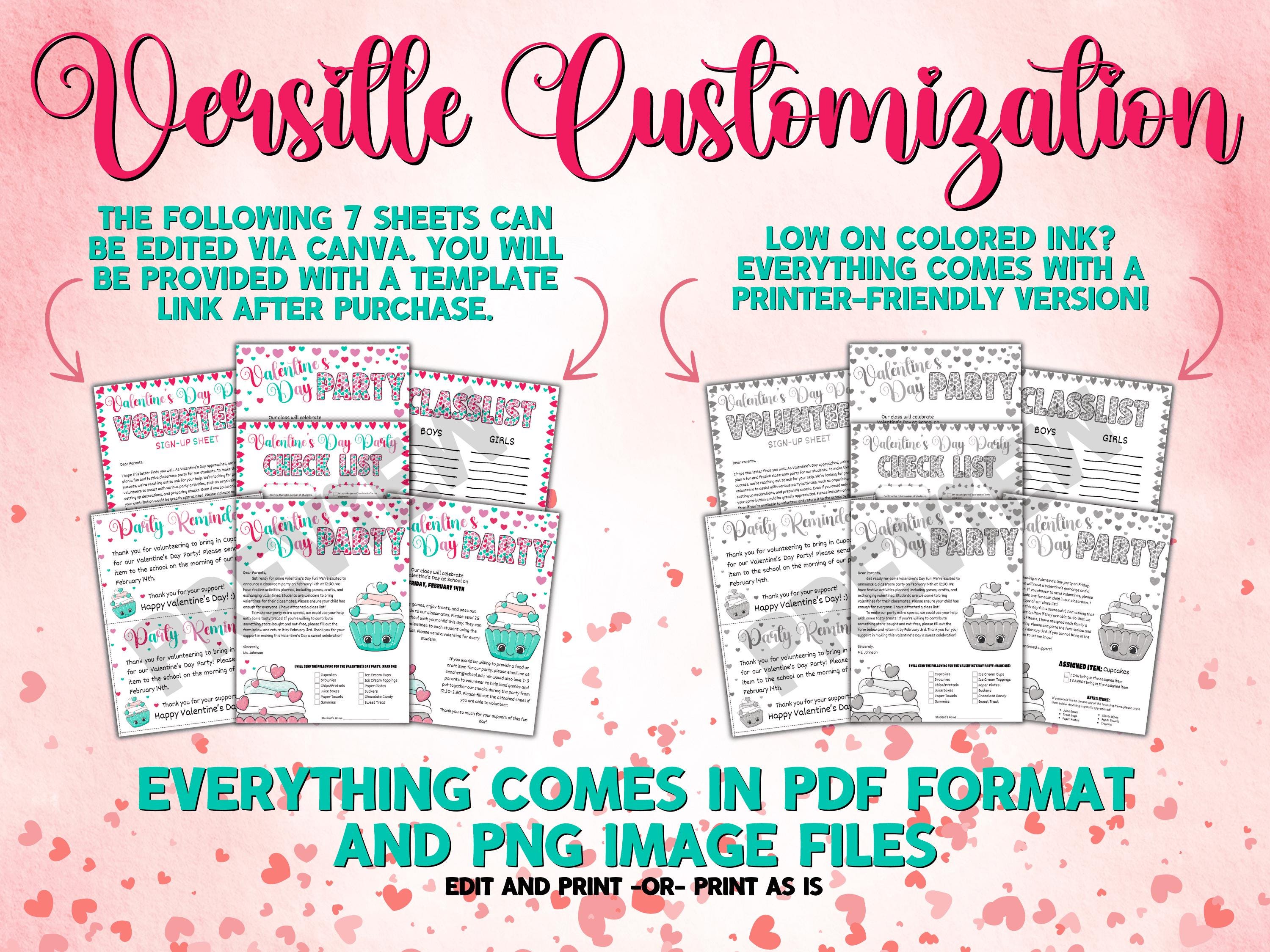 Valentine's Day Classroom Party Bundle Teacher Planning Kit With Parent ...