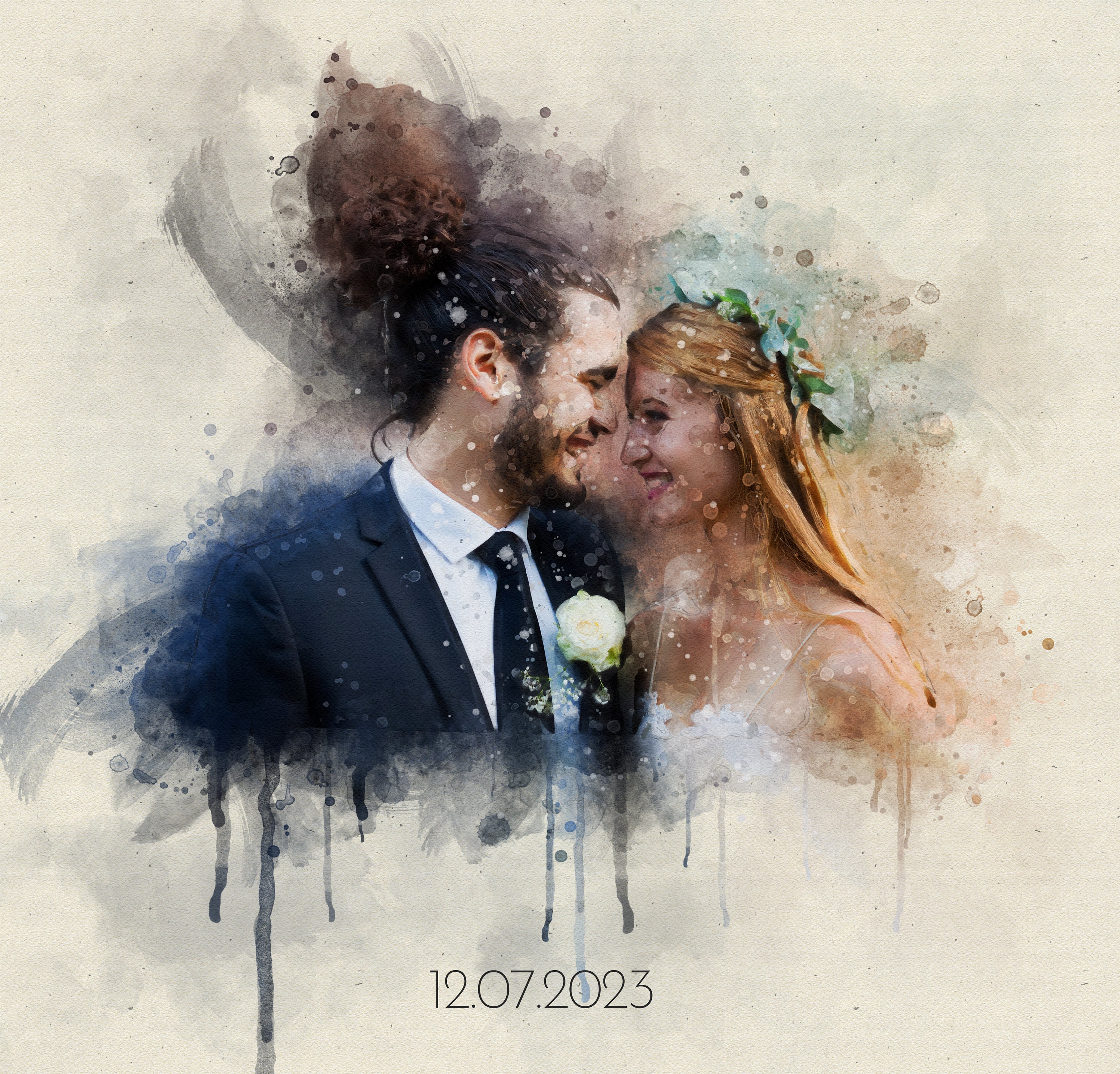 Custom Couple Portrait From Photo Watercolor Portrait - Etsy