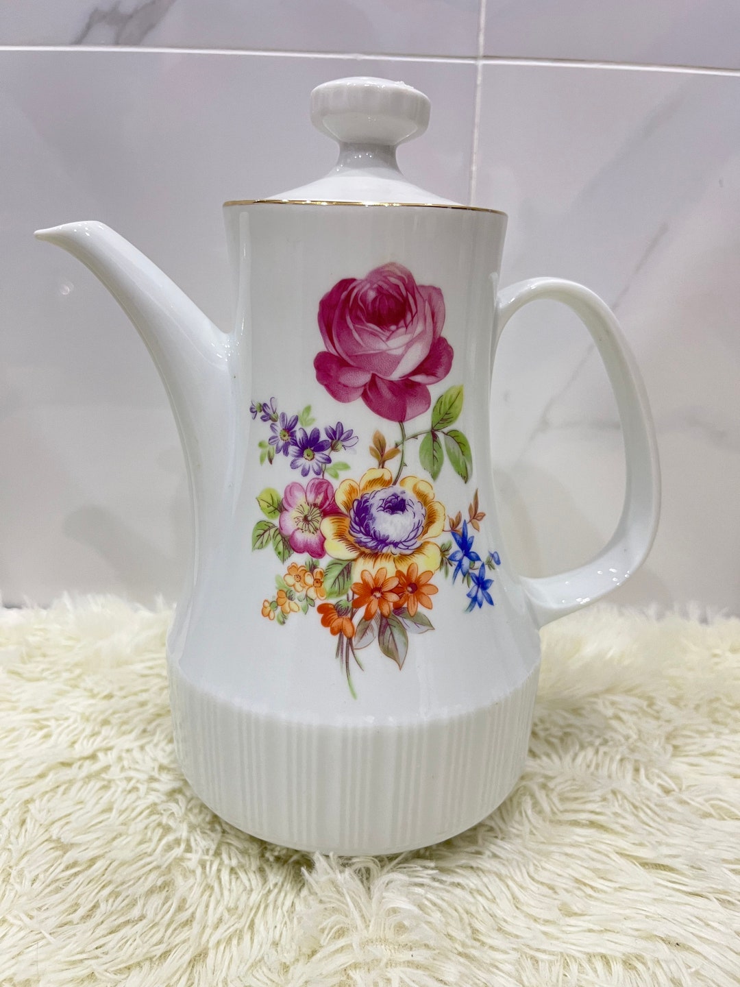 Vintage 8" Made in German Democratic Republic Tea Pot or Coffee Pot ...