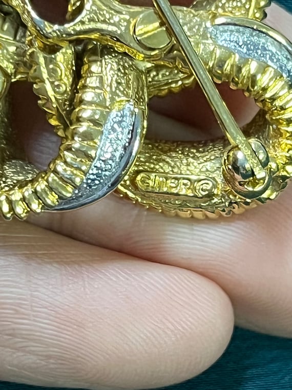 vintage CINER Celtic Knot Gold & Sliver Pin Brooch Co… - Gem