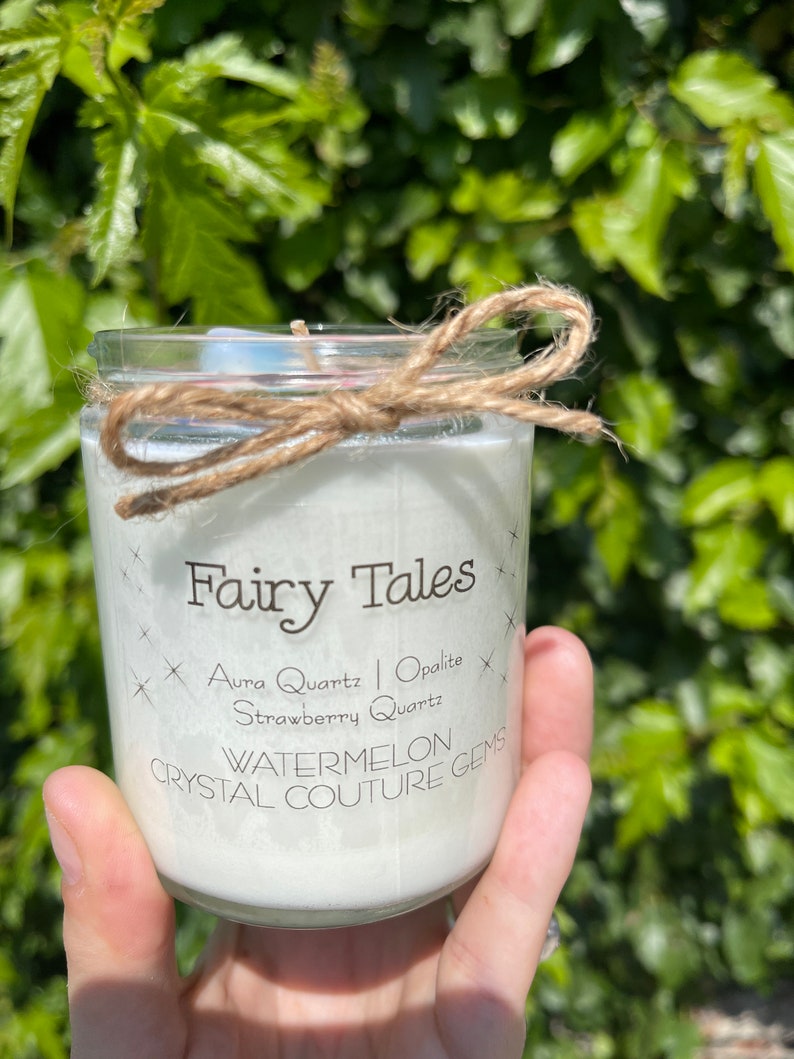 Fairy Tales Handmade Soy Wax Crystal Candle : Aura Quartz Point ...