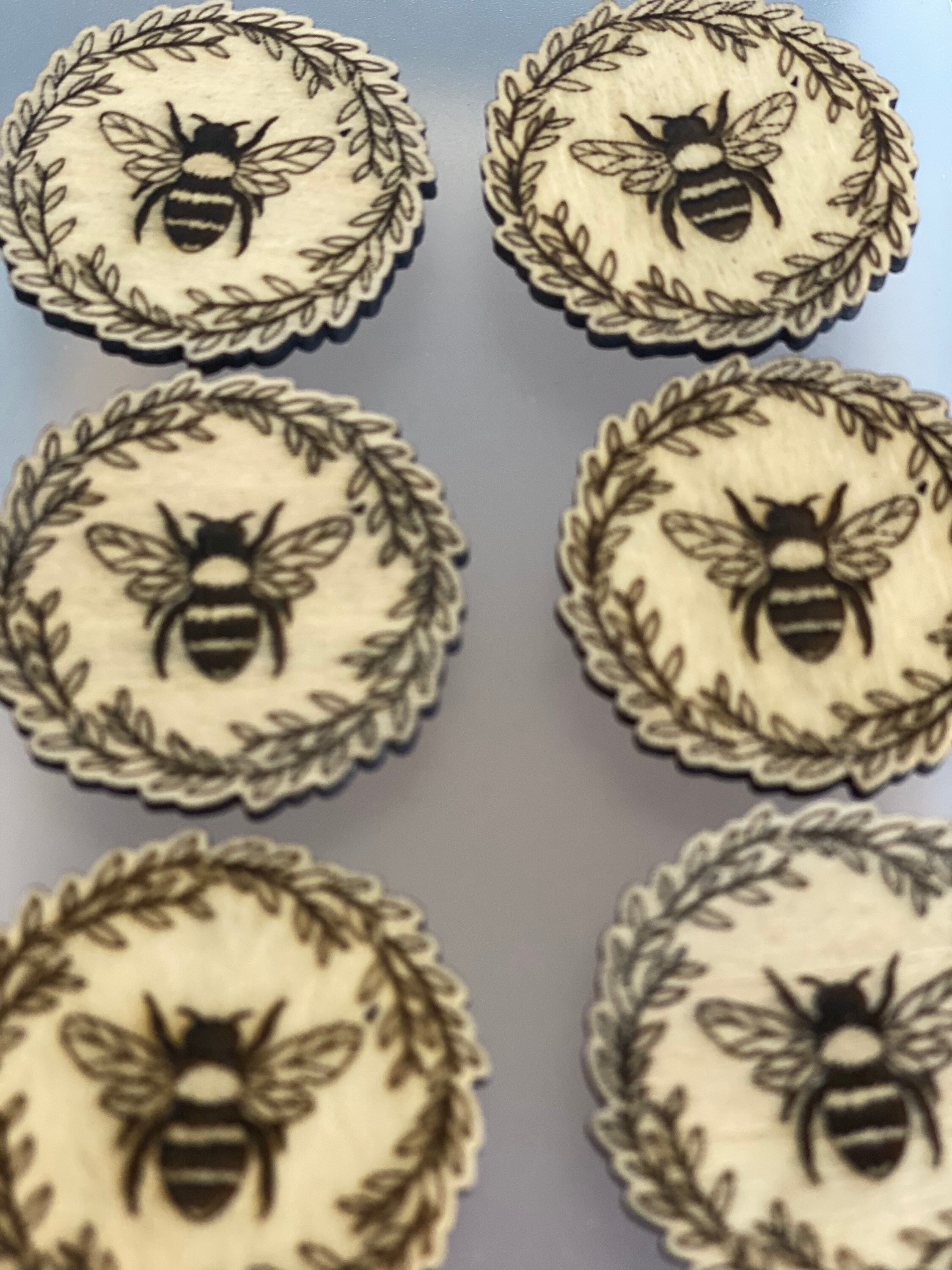 Laser Cut Bee Magnets Six Piece Bee Magnet Set Honeybee - Etsy