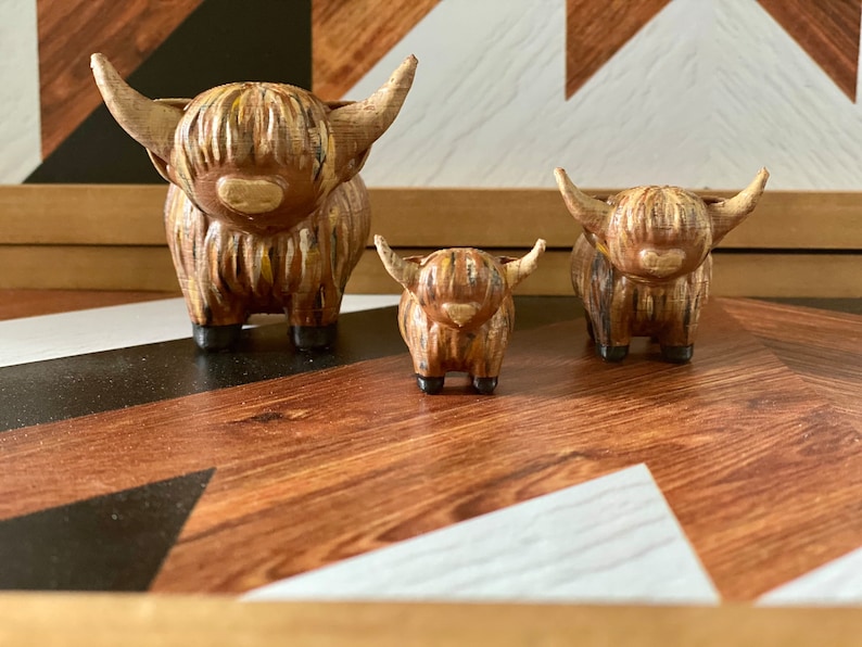 Hand Painted 3D Printed Highland Cow Figure | Cow Figure | Highland Cow ...