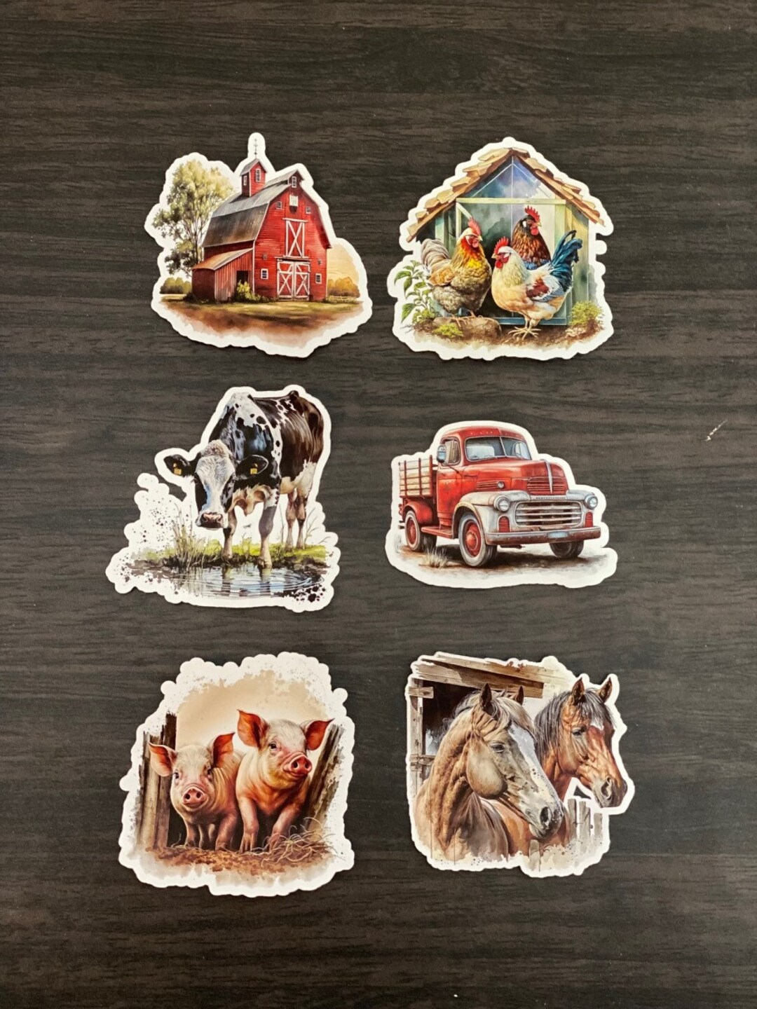Set of Six Farmhouse Stickers | Farmhouse Gifts | Farm Animal Gifts ...