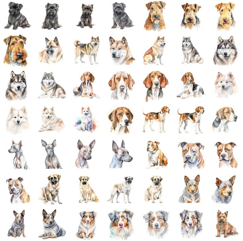 Super Cute Dog Breed Stickers Custom Dog Breed Stickers - Etsy