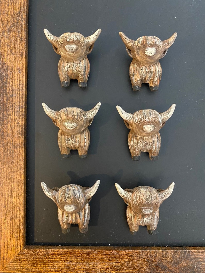 Hand Painted 3D Printed Highland Cow Magnet Set Cow Magnets - Etsy