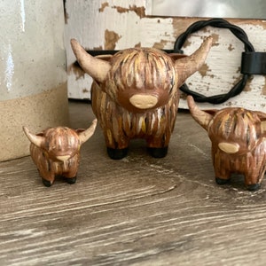 Hand Painted 3D Printed Highland Cow Figure | Cow Figure | Highland Cow ...