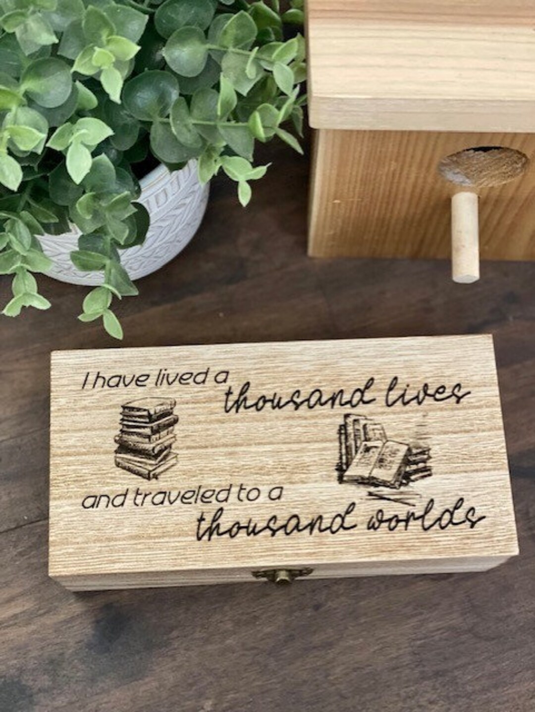 Medium Bookmark Storage Box Laser Engraved Bookmark Storage Box ...