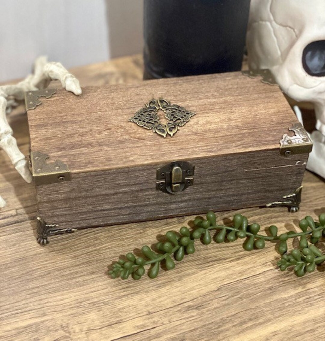 Dark Hand Decorated Bookmark Storage Box | Engraved Bookmark Storage ...