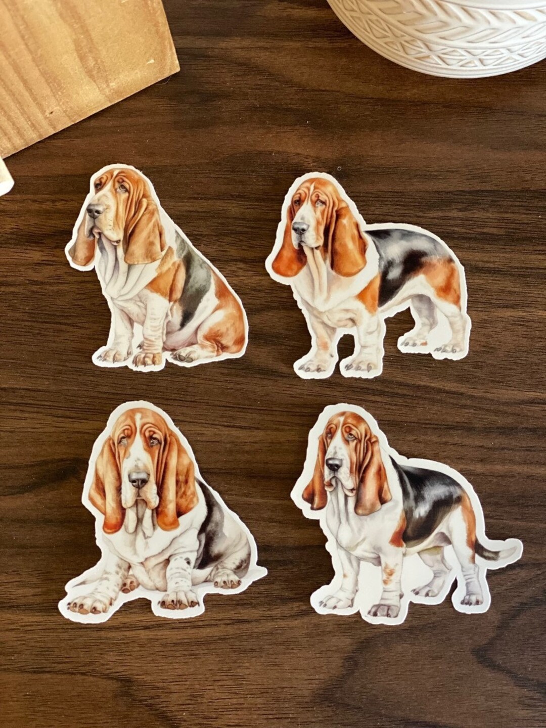 Super Cute Dog Breed Stickers | Basset Hound Stickers | Basset Hound ...