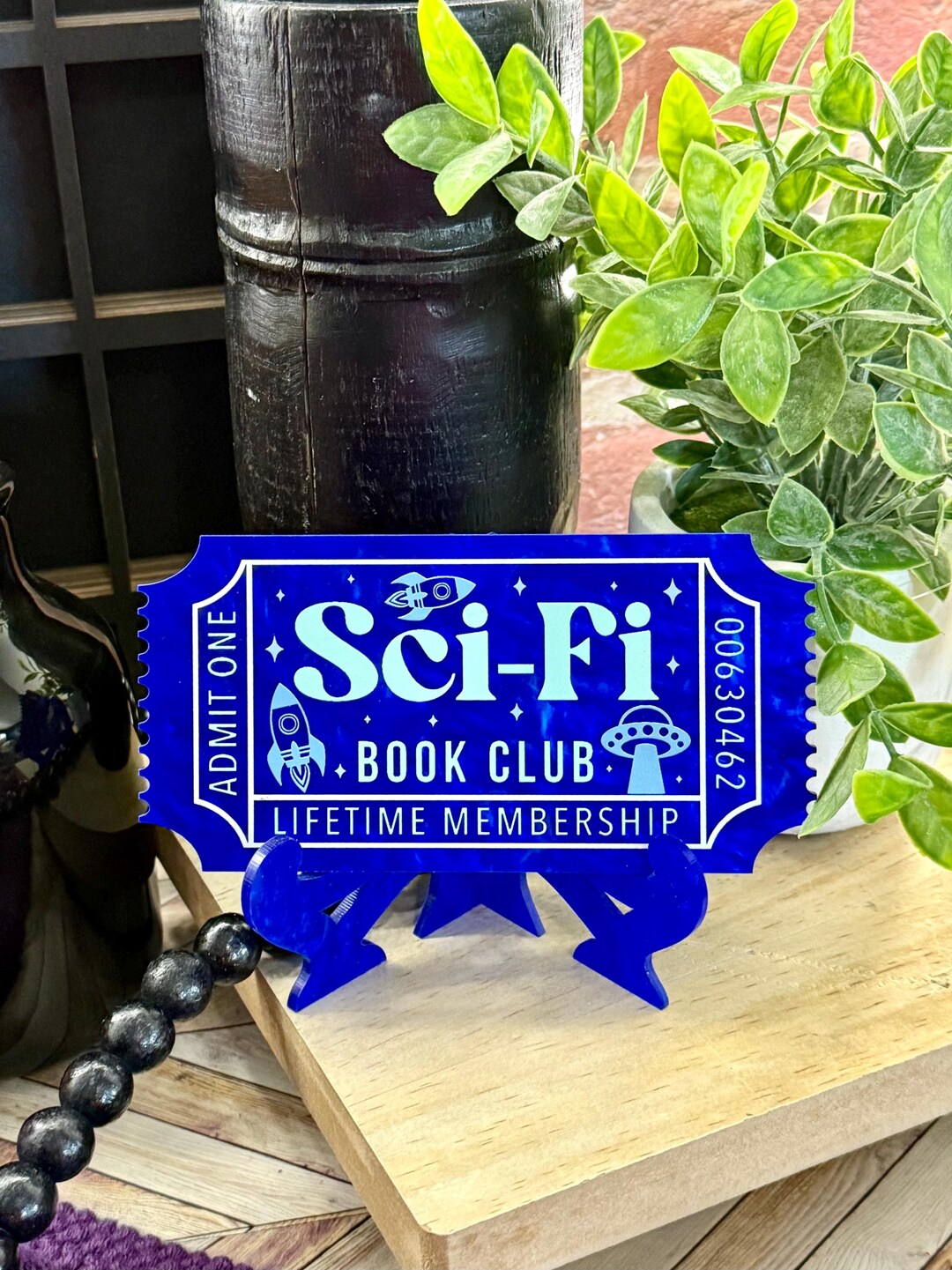Sci Fi Ticket | Reading Shelf Sitter | Bookish Shelf Decor | Bookshelf ...