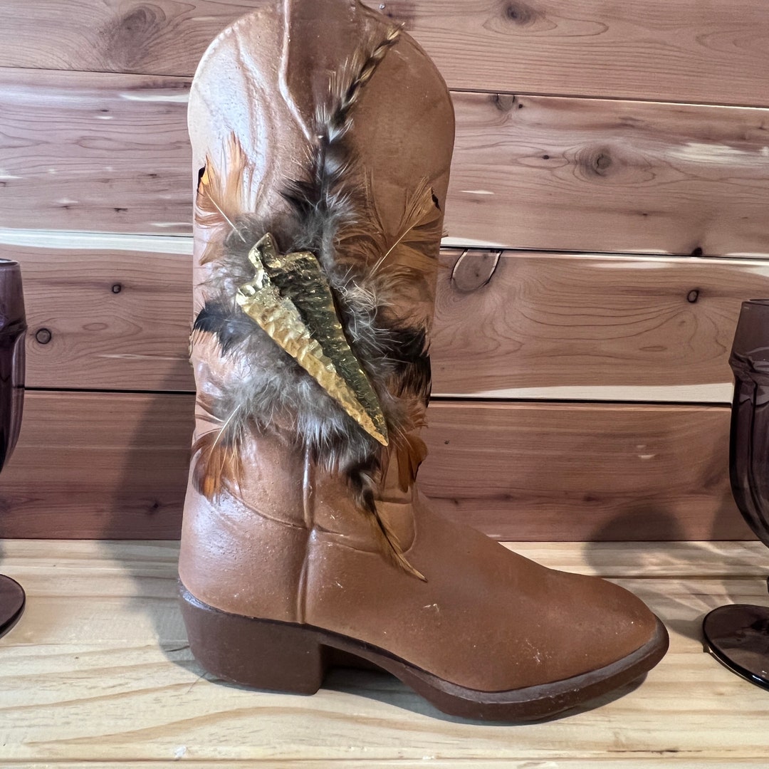 Ceramic Cowboy Boot Planter/ Ceramic Cowboy Boot, Western Decor ...