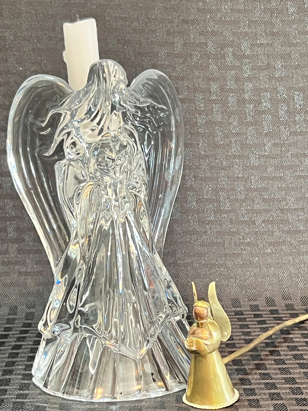 Vintage USA Crystal Angel Candle Holder, Taper Candle Holder - Etsy