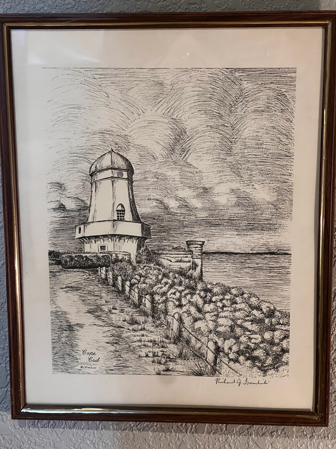 Signed Lithography Sketches: Cape Cod & Harper’s Mill by Richard J ...