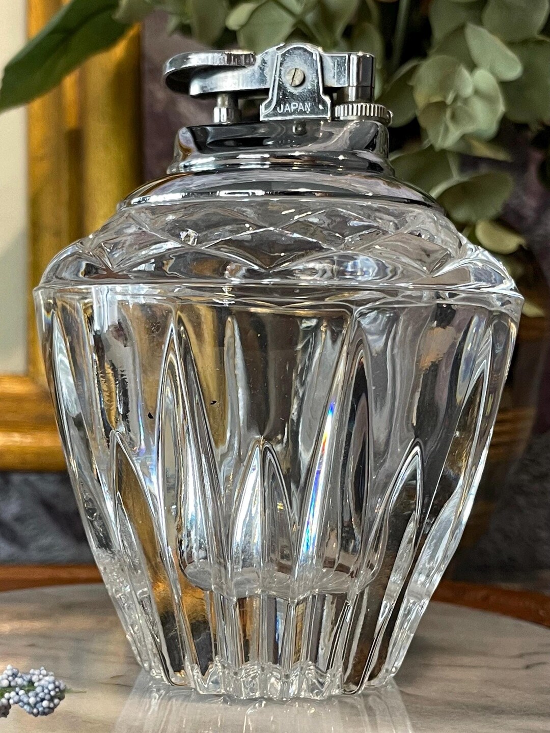 Vintage Princess House Crystal Table Lighter | Diamond Cut Lead Crystal ...