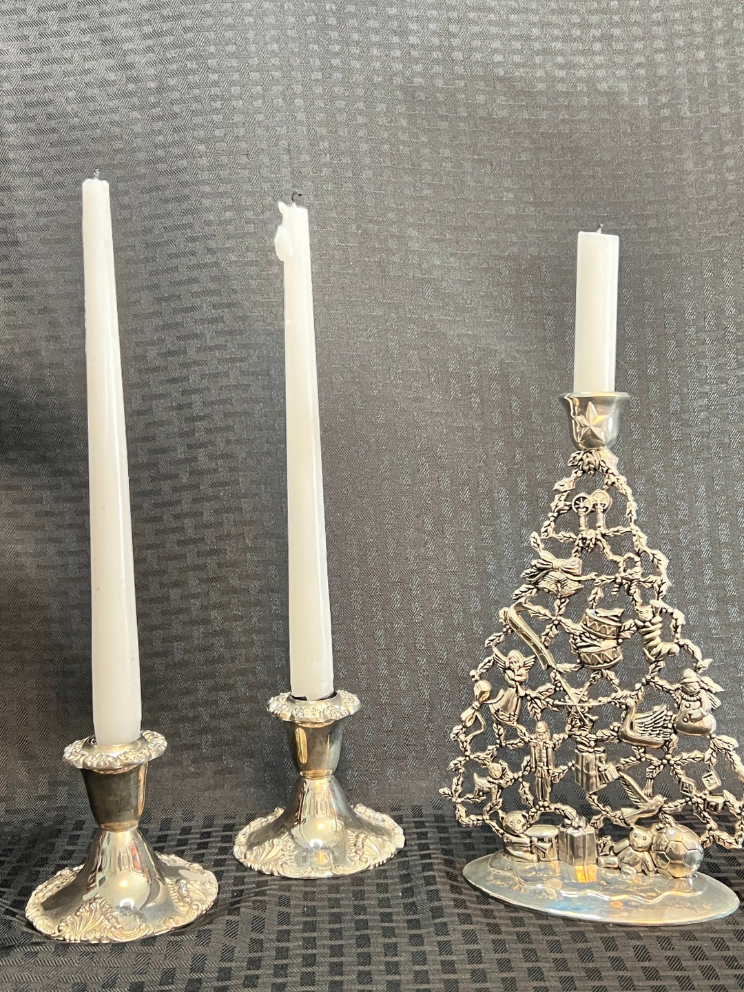 Godinger Silver Plated Multifigurine Christmas Tree Seen Here With a ...