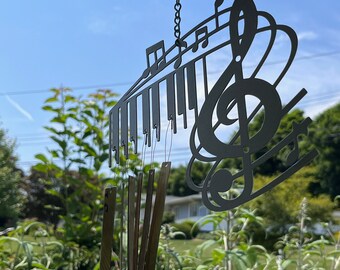 Recycled Cymbal Metal Music Note Garden Nature Wind Chime, Gift for ...