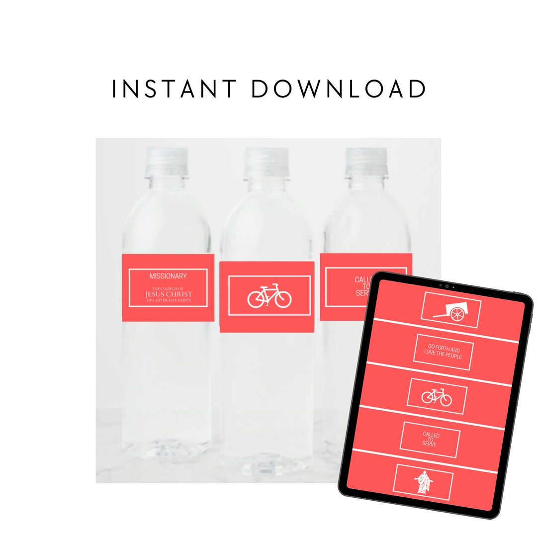 Missionary Water Bottle Labels | Water Bottle Printable Label | LDS ...