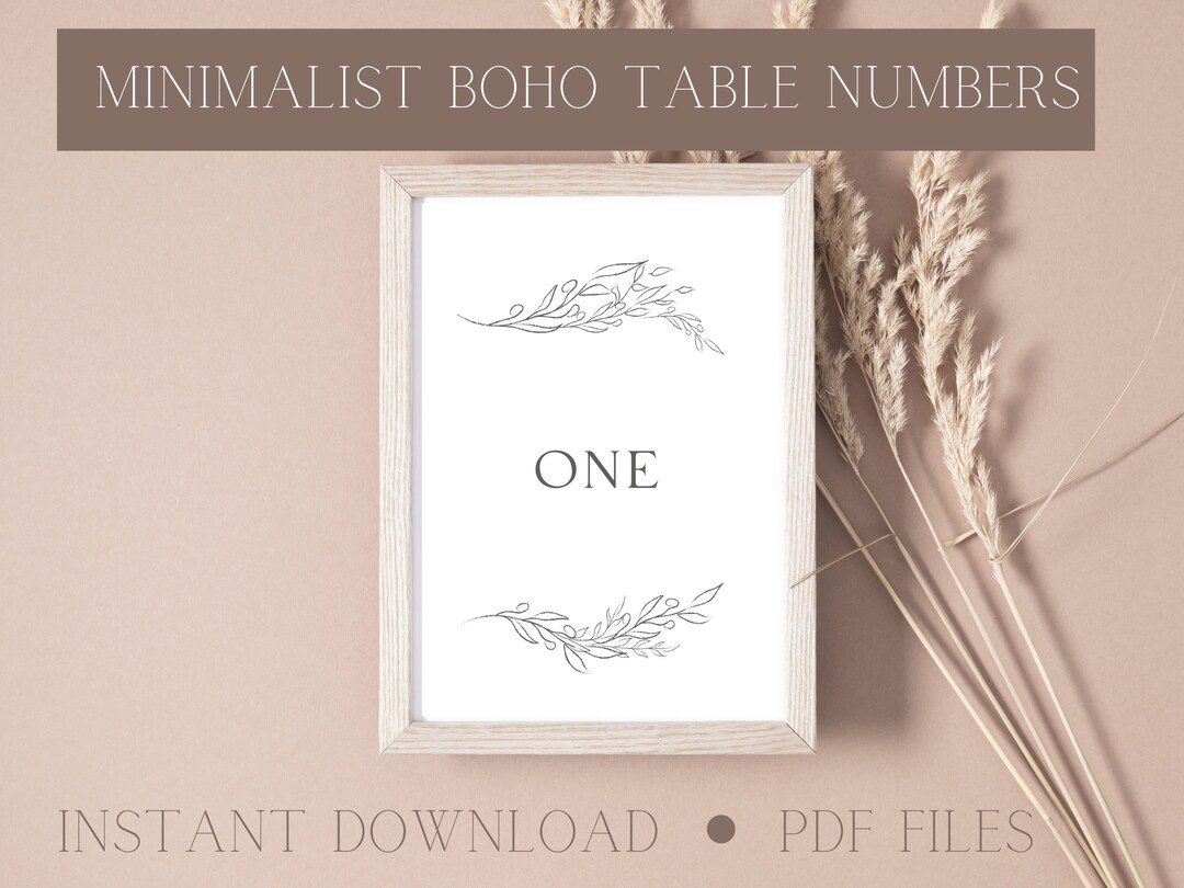 Minimalist Boho Table Numbers - Etsy