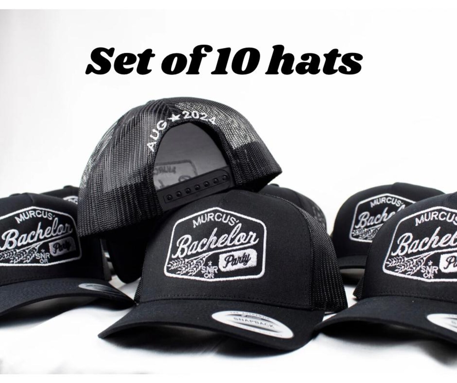 Bachelor Party Hat | Custom Embroidered Yupoong Snapback Hats | Groom ...