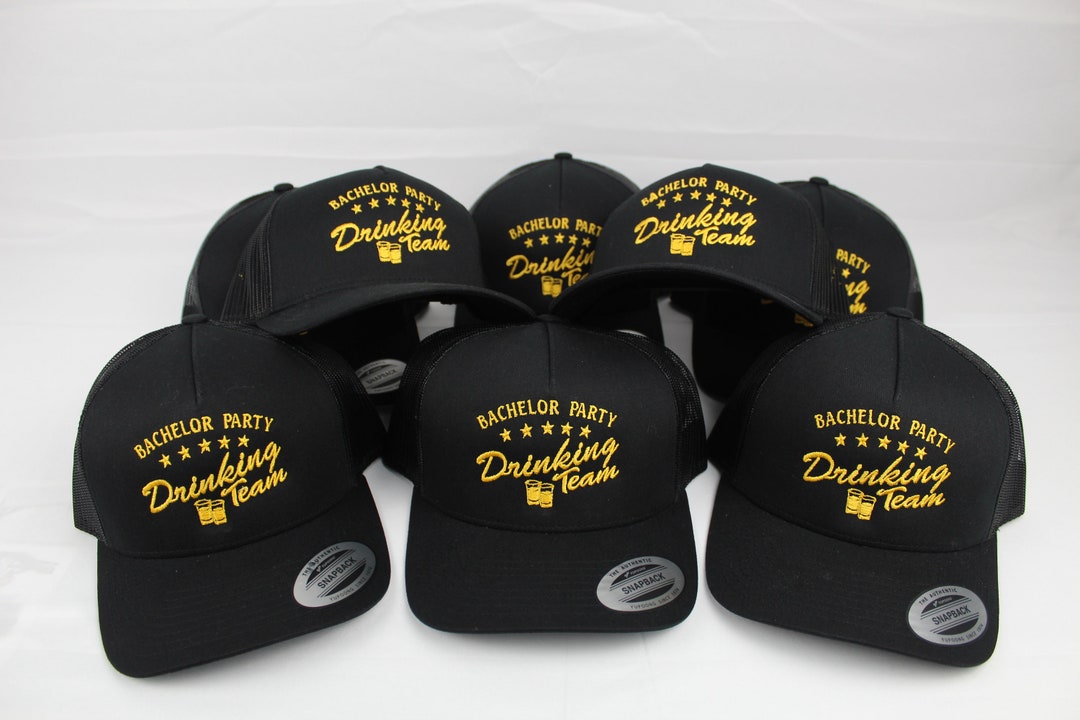 Custom Embroidered Bachelor Party Snapback Hats: Groomsmen Gift. Set of ...