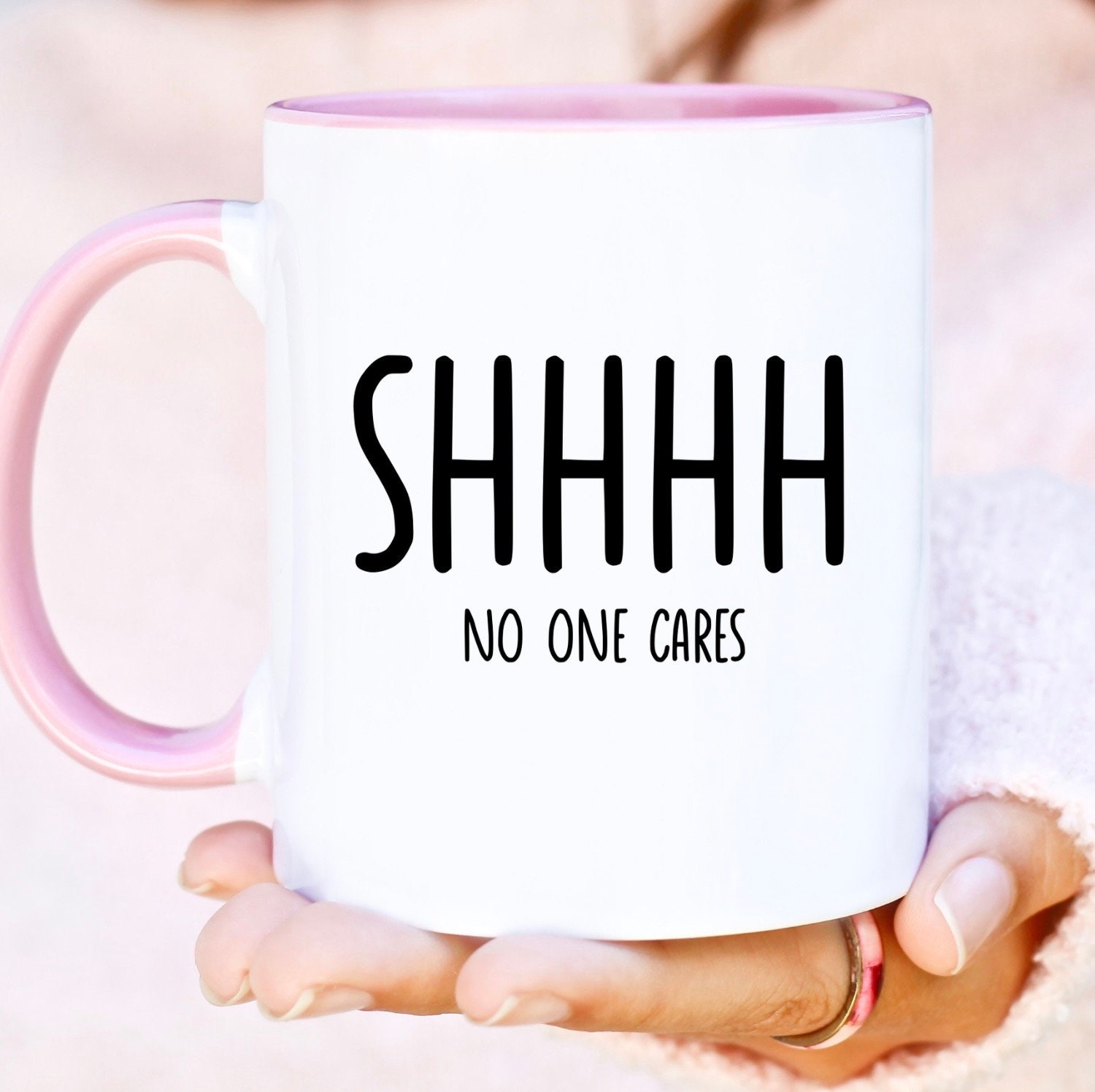 Shhh No One Cares Mug, Funny Office Mug, Funny Colleague Gift. Work ...