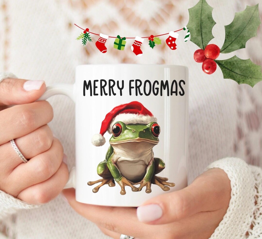 Merry Frogmas Mug, Frog Mug, Frog Gift, Funny Secret Santa Gift ...