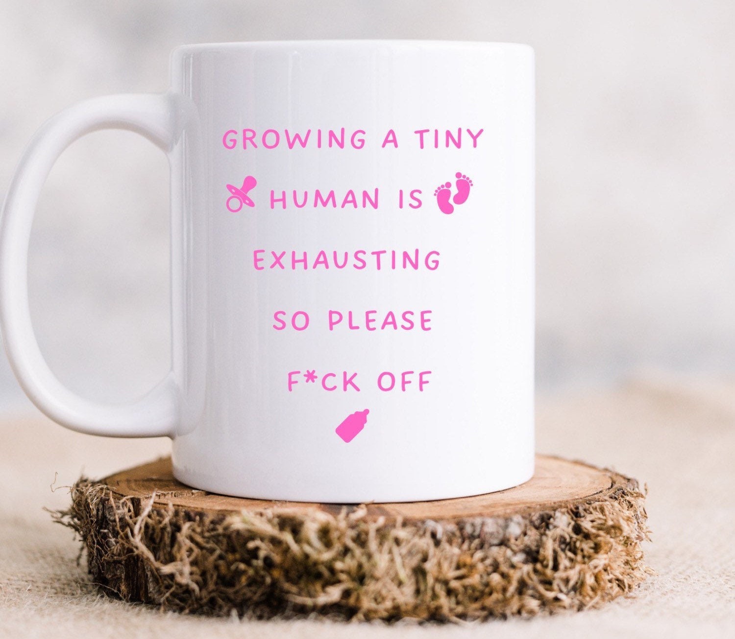 Funny Growing Tiny Human is Exhausting Mug Maternity Leave Gift Mum to ...