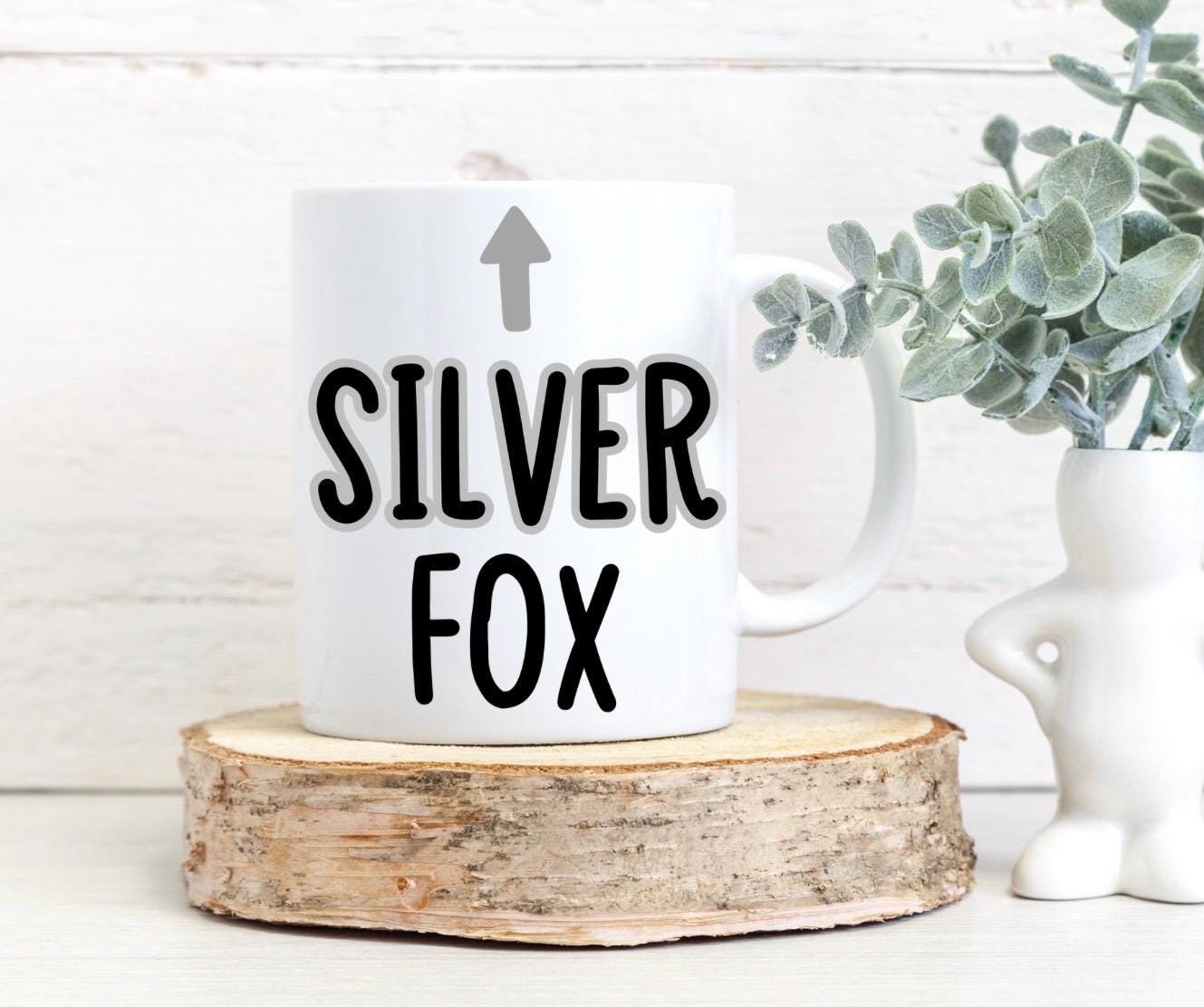 Silver Fox Mug, Grey Haired Good Looking Individual, Old Man Mug, Gift ...