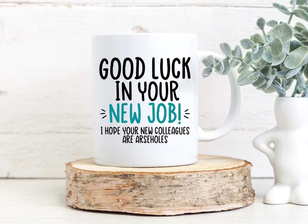 New Job Mug. Good Luck in Your New Job Gift, Promotion Mug, Rude ...