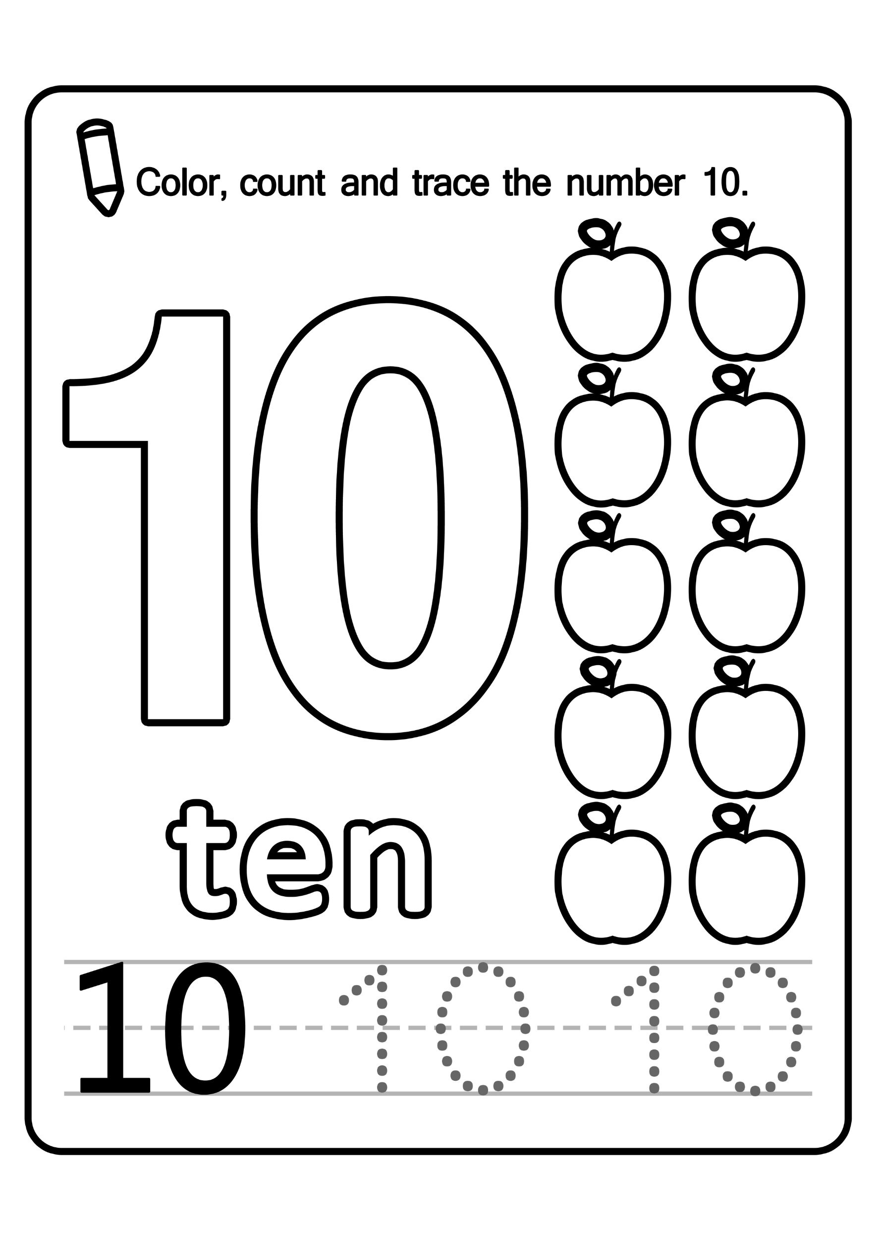 Color Count Trace Number Pages Numbers 0 10 Printable Preschool Color Count Trace Number Pages Numbers 0 10 Printable Preschool