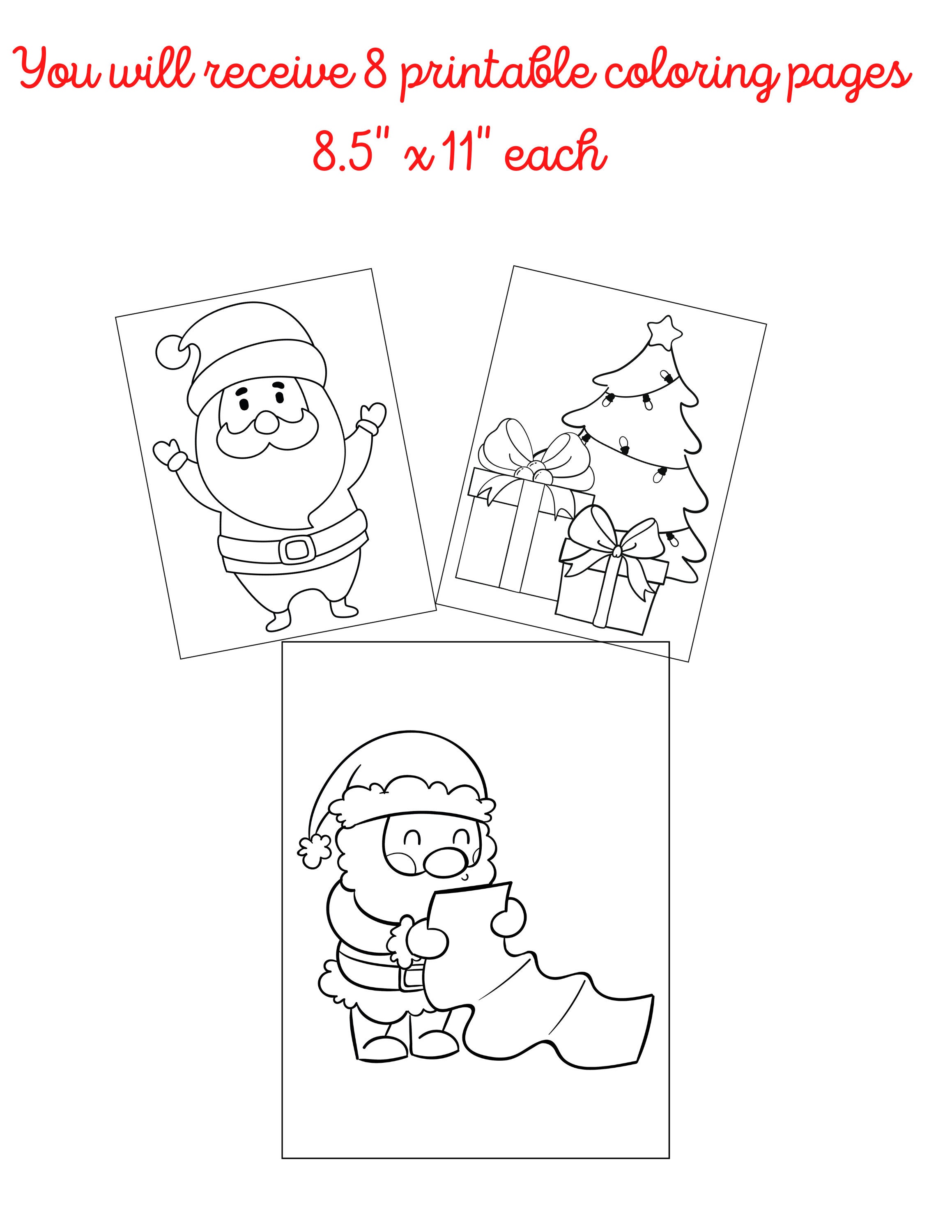 8 Christmas Coloring Pages for Kids, Printable Christmas Coloring Pages ...