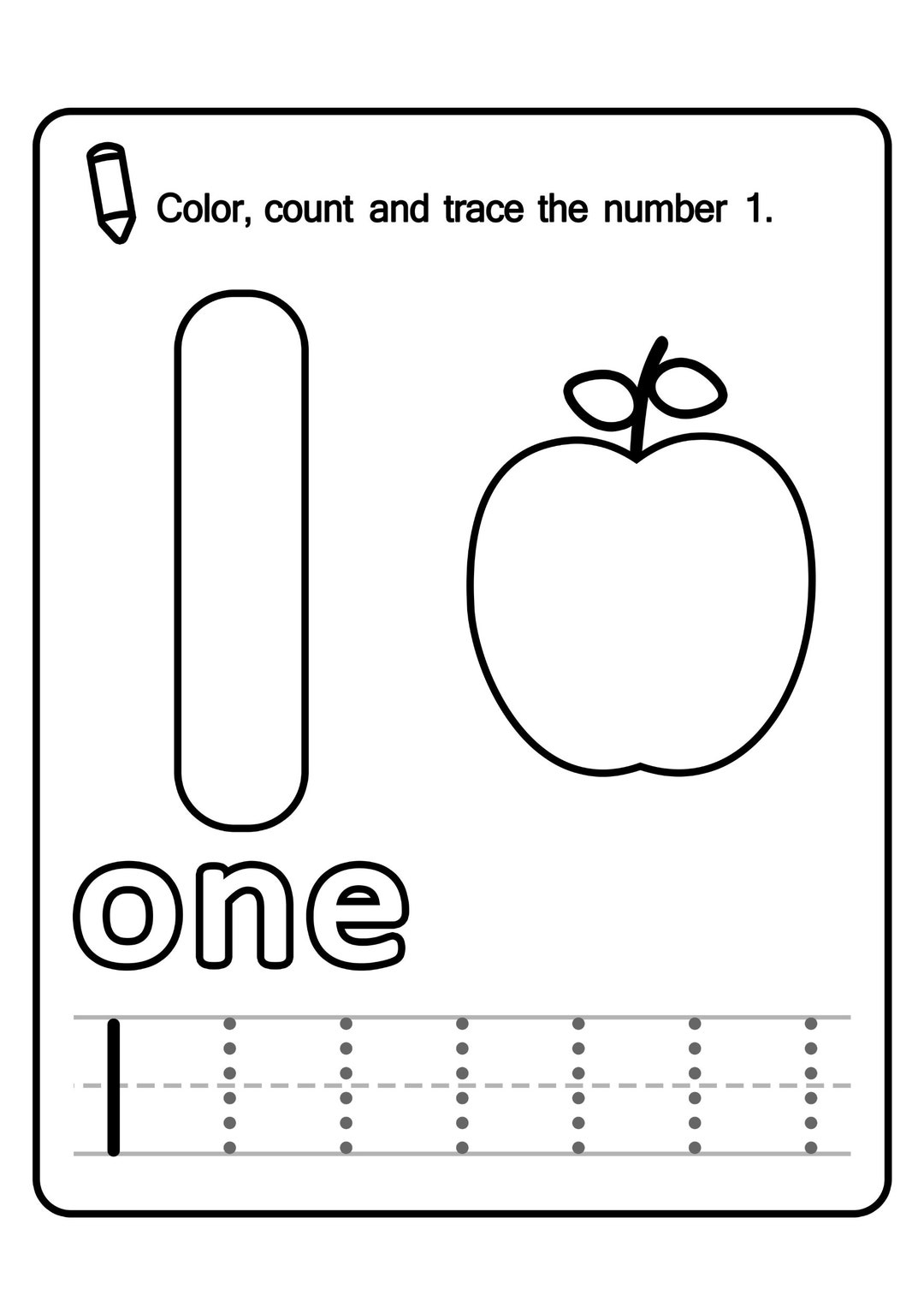 Color, Count, & Trace Number Pages, Numbers 0-10, Printable Preschool ...