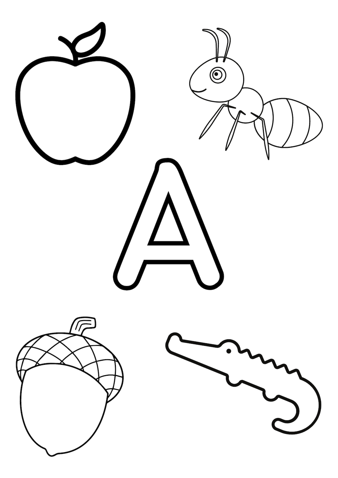 Printable A-Z Coloring Pages for Preschoolers, Learning Worksheets ...
