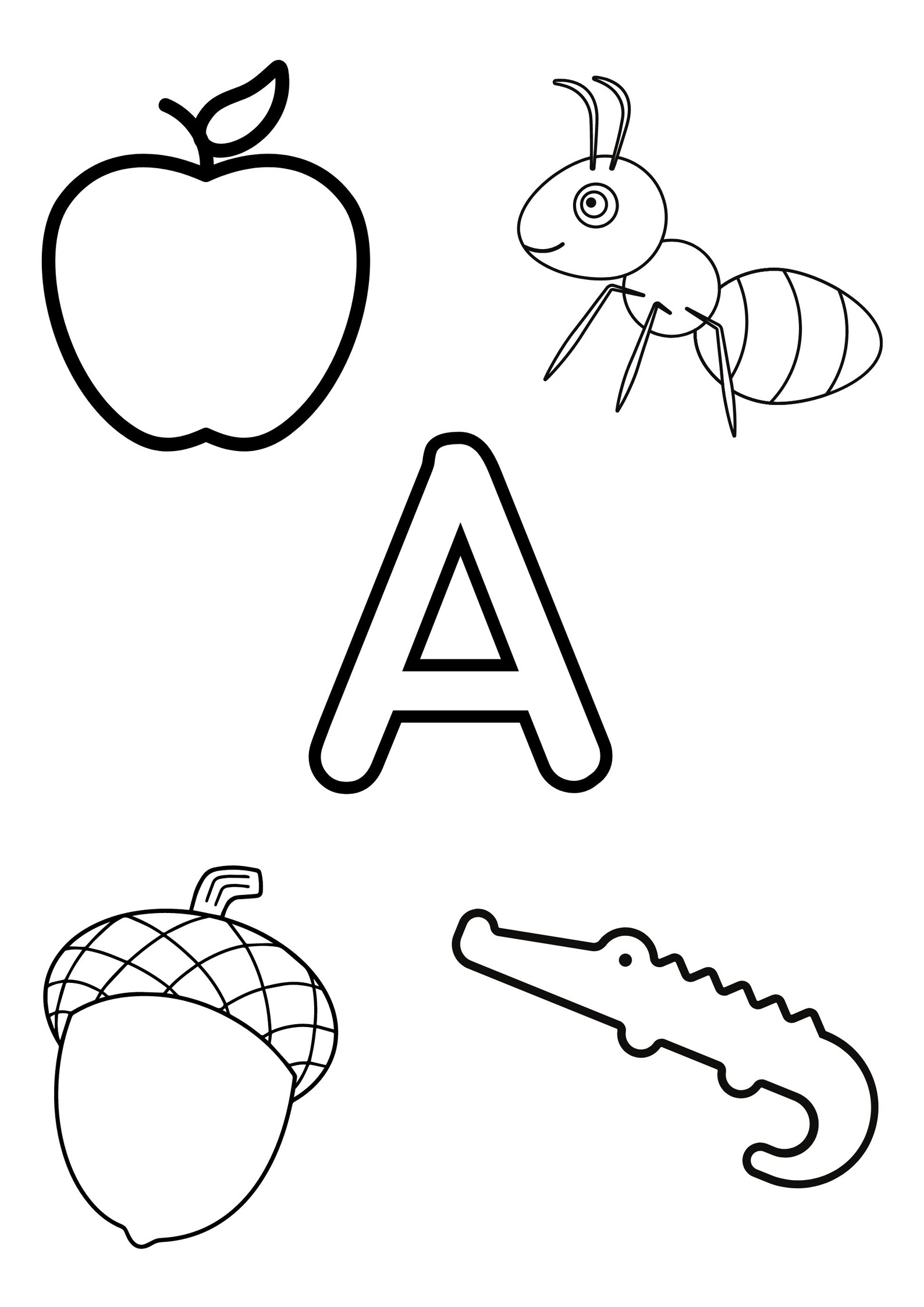 Printable A-Z Coloring Pages for Preschoolers, Learning Worksheets ...