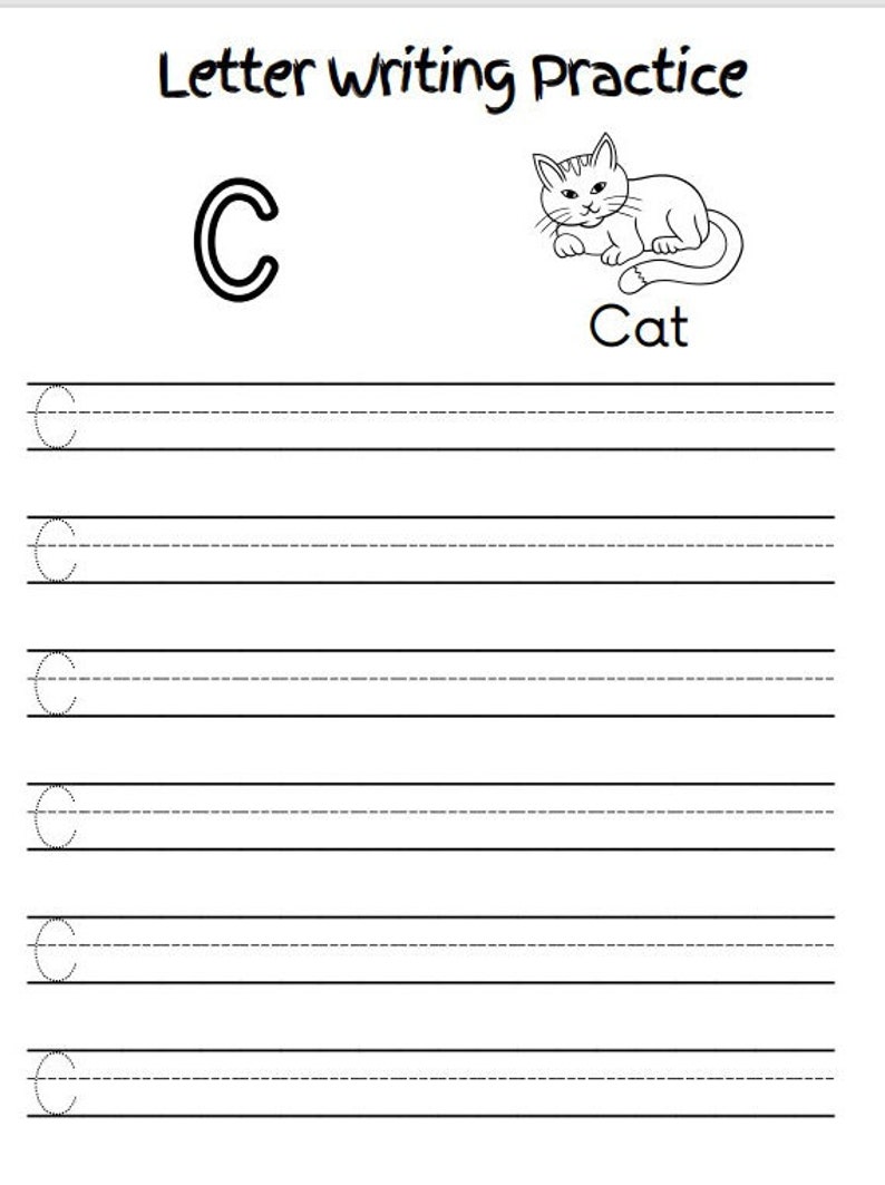Printable Letter Writing Practice, Learn to Write the Alphabet, ABC ...