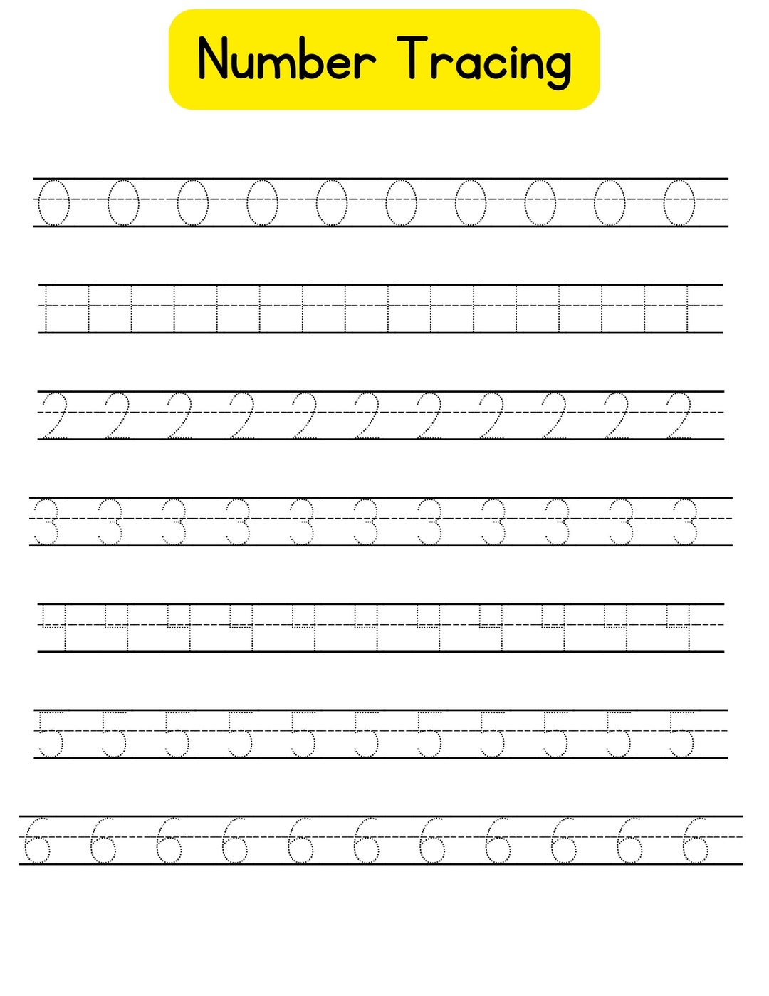 Number Tracing 0-9 for Preschool to Kindergarten Students, Homeschool ...