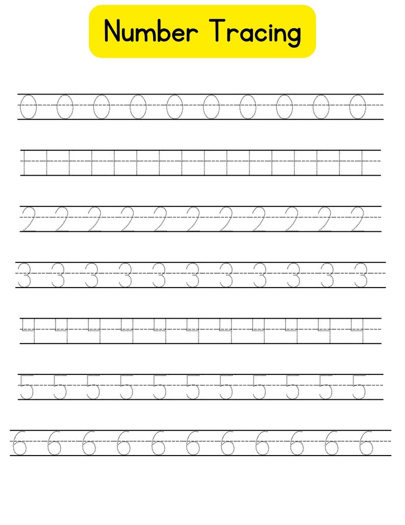 Number Tracing 0-9 for Preschool to Kindergarten Students, Homeschool ...