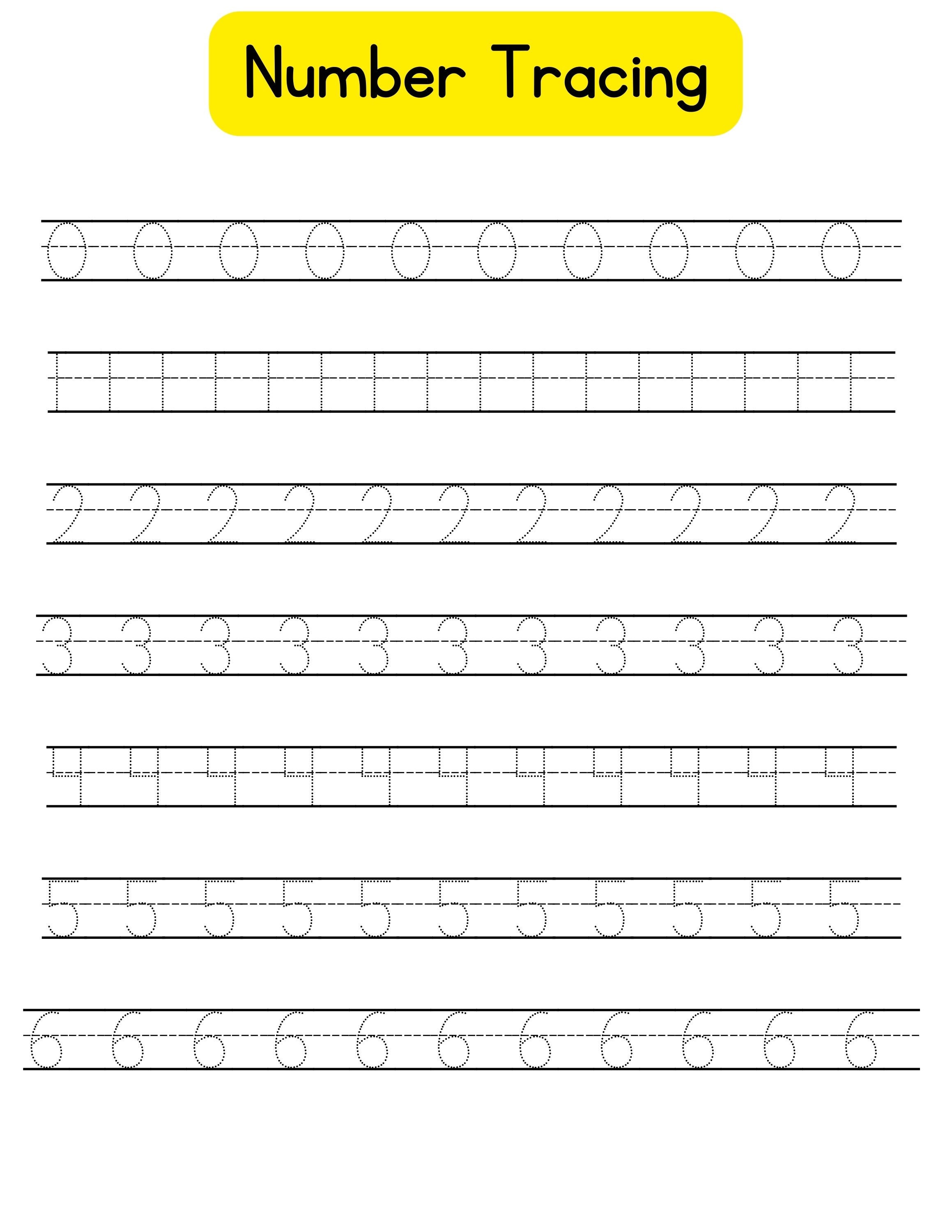 Number Tracing 0-9 for Preschool to Kindergarten Students, Homeschool ...