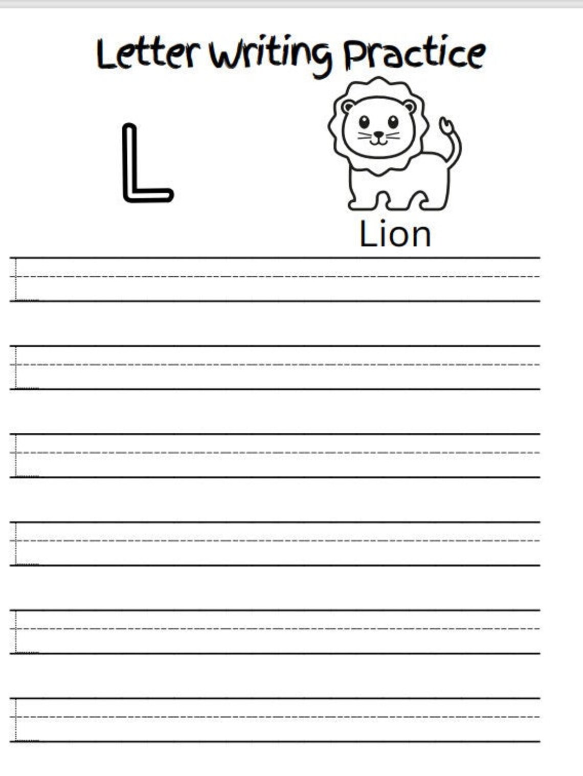 Printable Letter Writing Practice, Learn to Write the Alphabet, ABC ...