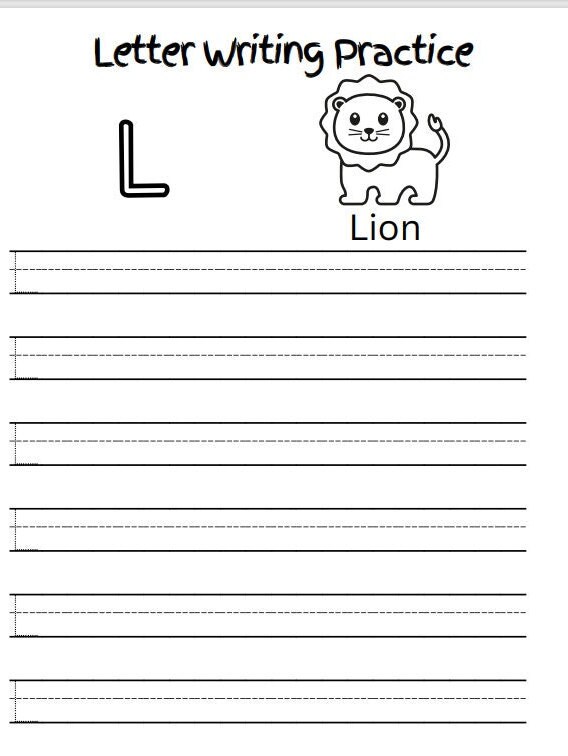 Printable Letter Writing Practice, Learn to Write the Alphabet, ABC ...